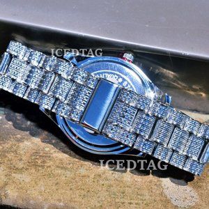Accessories | Full Iced Out Red Face Stylish Luxury Party Watch | Poshmark